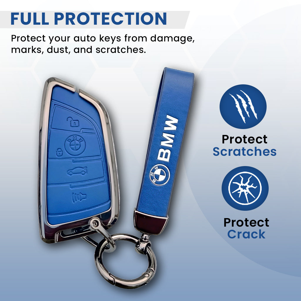 METAL LEATHER KEY COVER FOR BMW GT – SERIES | X SERIES | 5 SERIES | M ...