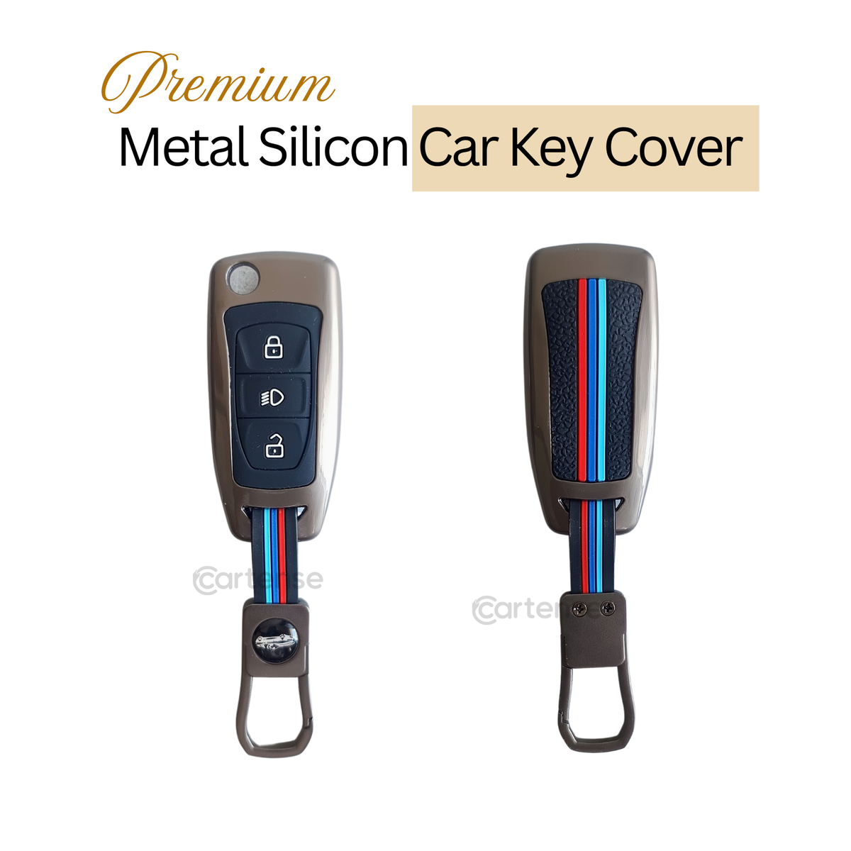 Metal Silicon Car Key Cover For TATA Arai, Safari, Tiago, Zest, Bolt ...
