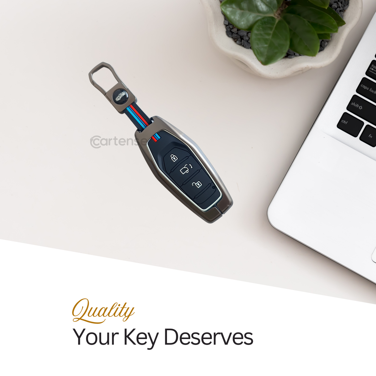 Mahindra XUV 500 Key Cover | Metal Silicon | 3 Button Smart Key – Cartense