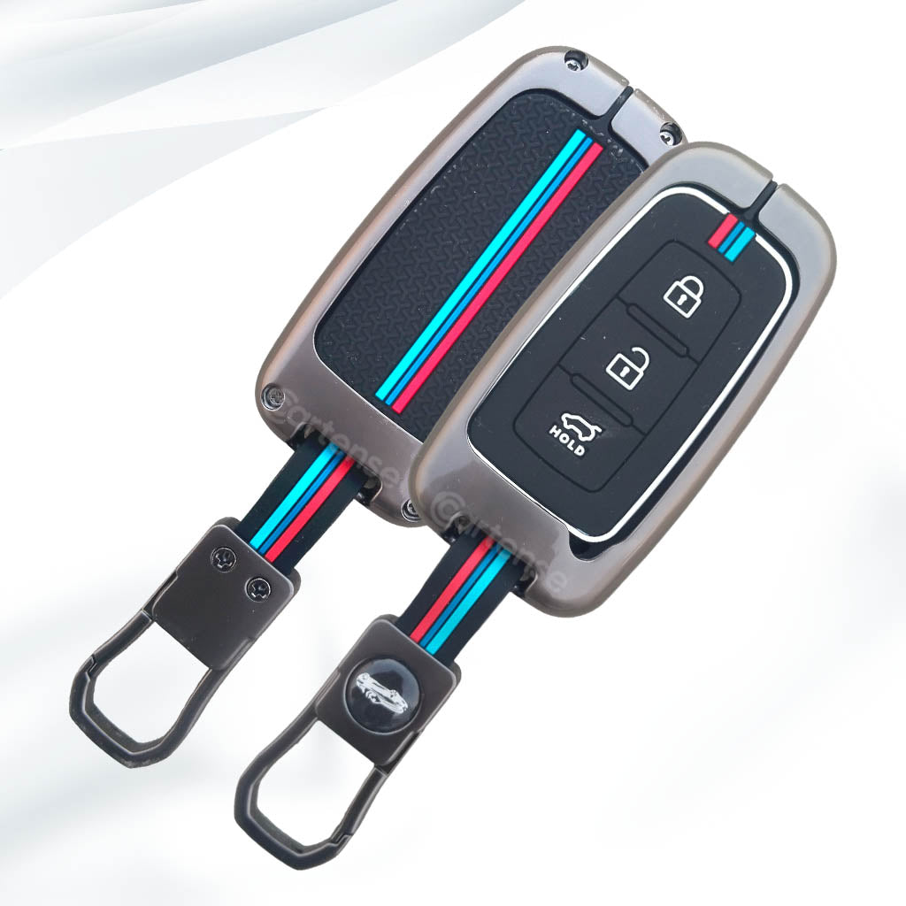 Metal Silicon Car Key Cover Compatible with Hyundai Elentra, Old Verna ...