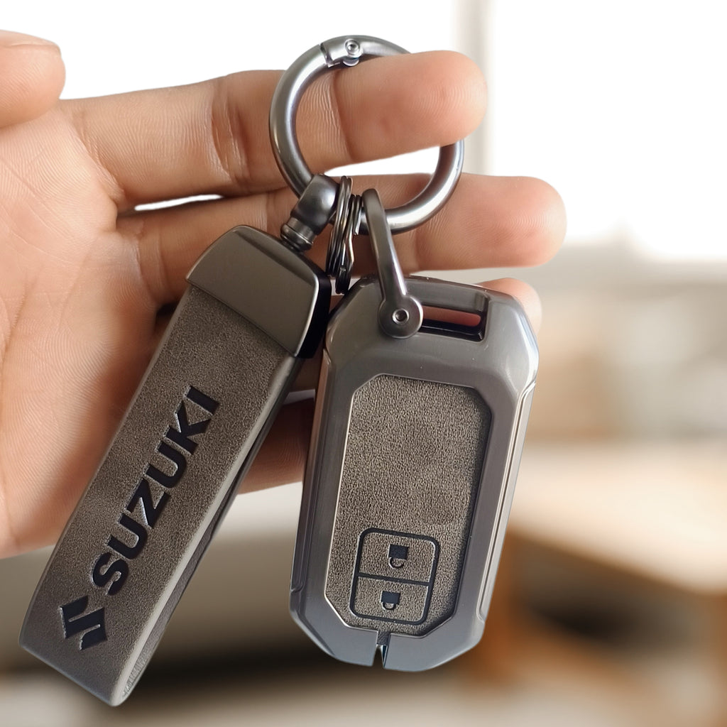 Metal Leather Key Cover for Suzuki Baleno, Swift, Ertiga, XL6, DZire ...